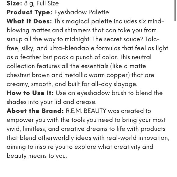 R.E.M. Beauty | Makeup | Rem Beauty Midnight Shadows Eyeshadow Palette ...